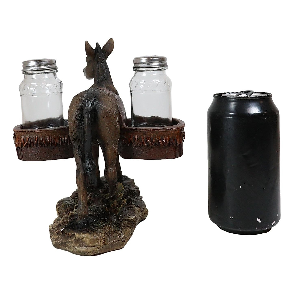 Ebros Gift Western Country Farm Mule Donkey Ass Carrying Saddlebags Figurine Salt Pepper Shakers Holder Decor Of Working Animals Horses Donkeys Agricultural Livestock Themed Accent