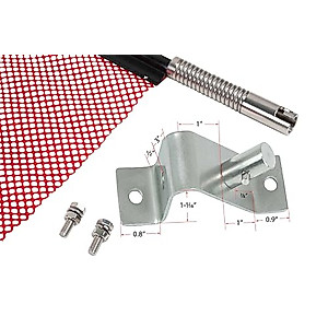 Mytee Products EZ Mount Warning Flag Red 18" x 18" Mesh Safety Flag DOT Compliant | Spring Loaded Quick n Easy Disconnect - 2 Pack