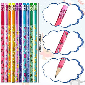 Outus 40 Pieces Scented Pencils with Eraser HB Pencils Graphite Pencil Cylinder Wood Pencils with Fruit Elements School Stationery Party Reward Supplies for Girls and Boys, 10 Styles (Fruit Style)