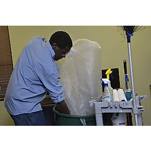 Aluf Plastics High Density Trash Bags, 30 Gallon, 500 Count, 8 Micron (eq), 30" x 37", Clear, for Bathroom, Office, Industrial, Commercial, Janitorial, Municipal, Recycling