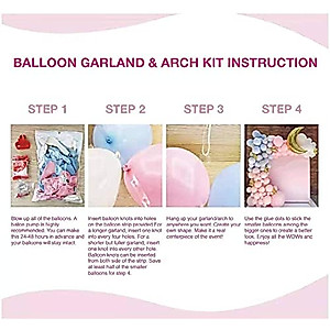 Gender Reveal Decorations Pastel Balloon Garland Arch Kits, 117PCS Blue And Pink White Gold Foil moon with twinkle twinkle little Star Gender Reveal Diy Baby Shower Balloons Party Supplies