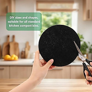 6 Pack Charcoal Filters for Kitchen Compost Bin, Compost Filters for Countertop Bin Pail Replacement, Activated Charcoal Home Bucket Refill Sets, Round 6.7 Inch