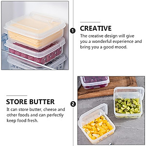 Ciieeo Cheese Storage for Fridge Utensil Holder 2pcs s Saver Airtight Butter Boxes Food Serving Dishes with Lids Meal Prep Container for Kitchen Refrigerators Cream Cheese