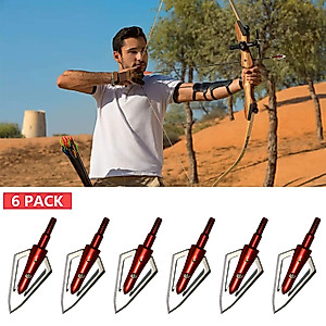 NC Hunting Arrowhead Cutting Blade Archery Broadhead Traditional Crossbow Compound Bow Arrowhead (red)