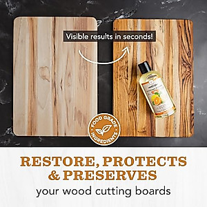 CLARK'S Bamboo Cutting Board Care Kit, Includes Mineral Oil (12oz) and Carnauba Beeswax (6oz) Enriched with Orange & Lemon Extract, Bamboo Cutting Board Oil Food Grade, Cutting Board Wax Bamboo