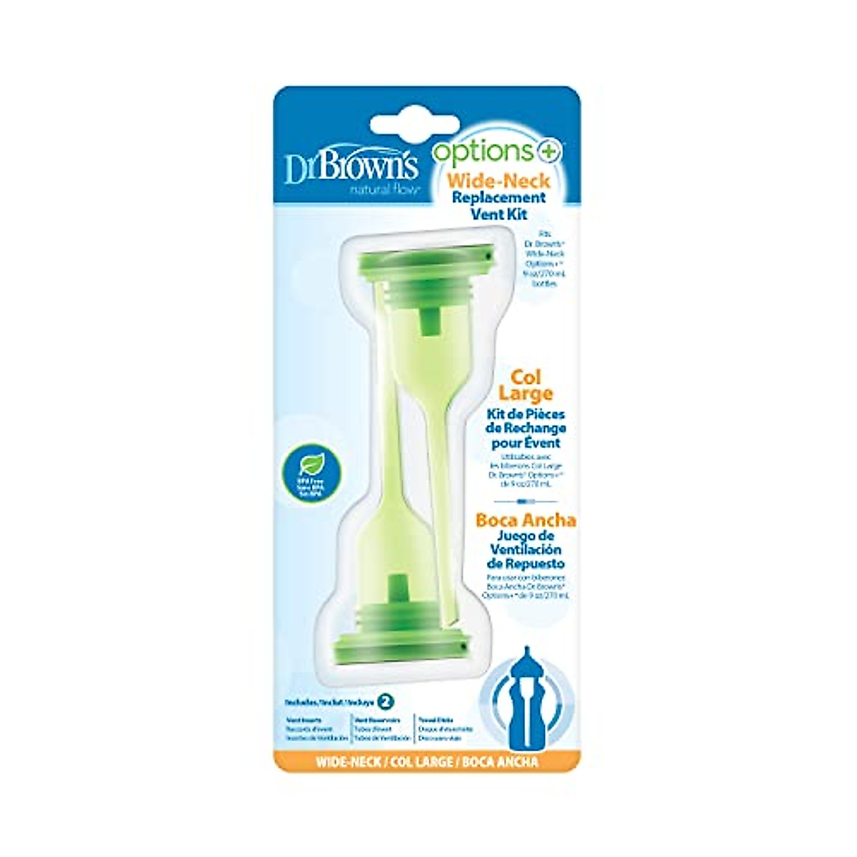 Dr. Brown’s Natural Flow® Options+™ Replacement Vent Kit, Wide-Neck 2 Count (Pack of 1)