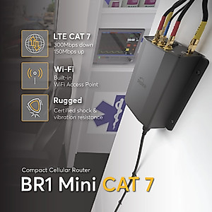Peplink Cellular Router MAX BR1 Mini - LTE (CAT 7) WiFi Router | LTE Cellular Modem | 3 Ethernet LAN, Built-in WiFi | Redundant SIM Slots, Built-in eSIM | Upgradeable to Dual WAN | VPN capable