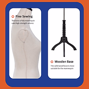 Sewing Mannequin Torso Manikin Dress Form 53-67 Inch Height Adjustable Female Retail Mannequin Dress Model Display Torso Body Tripod Stand Clothing Forms