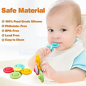 Suction Cup Spinner Toys - Baby Montessori Sensory Educational Learning Toy - Infant Bath Travel Activities Fidget Toy - Toddler Newborn Gifts for 6 9 12 18 Months 1 2 3 One Two Year Old Boys Girls