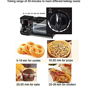 Tabletop Electric Oven Breakfast Machine Electric Baking Bakery Roast Oven Grill Multifunction Coffee Maker Pizza Oven Egg Omelette Frying Pan Toaster