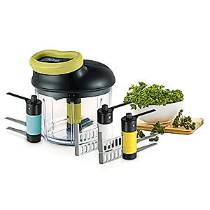 Tefal K13210 Black, Green, Transparent Manual Food Chopper (Black, Green, Transparent, Stainless Steel, 0.9 L, China, 850 g, 140 mm)