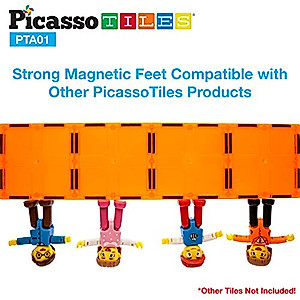 PicassoTiles Magnetic 4 Family Action Figures Toddler Toy Magnet Expansion Pack Educational Add-on STEM Learning Kit Toys Pretend Playset for Construction Building Block Tiles Child Brain Development
