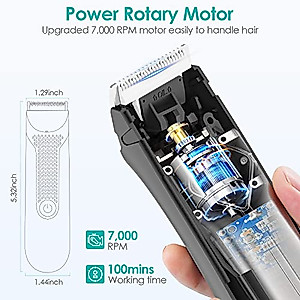 ATESON Men's Body Hair Trimmer, Electric Pubic & Groin Hair Trimmer with LED Light, Waterproof, Black