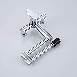 RTXUGMM Taps,Faucets,Kitchen Inwall Faucet Cold Heat Wash Basin Sink Taps Rotate Basin Balcony WaterTap Valve Rotate Fold Pull Faucet Hotel Bathtub Faucet
