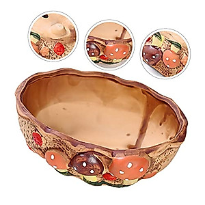 Yardenfun for Flower Decorative Mushroom Planter Vase Outdoor Pots Garden Painting Hole Style Pot Bonsai Ceramic Plants Balcony Painted Small Cactus Adorable Succulent Indoor Succulents
