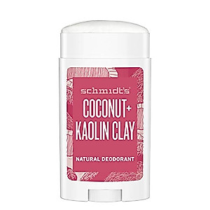 Schmidt's Aluminum Free Natural Deodorant for Women and Men, Coconut & Kaolin Clay for Sensitive Skin with 24 Hour Odor Protection, Certified Natural, Vegan, Cruelty Free, 3.25 oz