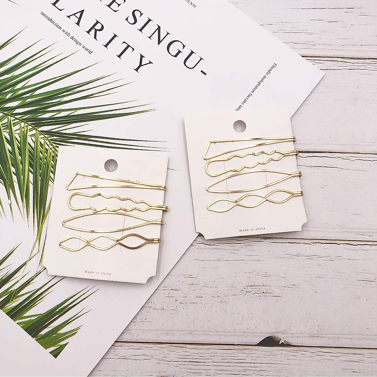 Messen Hair Pins Set Geometric Hair Clips Metal Hairpin Minimalist Hair Styling Jewelry Hair Clamps Accessories Barrettes Gold Bobby Pin for Girl Women (8 Pieces,Style 7)