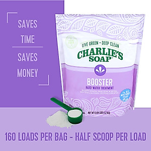 Charlie's Soap Booster & Hard Water Treatment (2.64 Lbs, 2 Pack) Natural Powdered Water Softener and Laundry Booster – Safe and Effective
