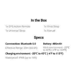 insta360 GPS Action Remote/compatiable with insta360 X3/ ONE X2/ONE RS/ONE R (CINSAAV/A-ALT1)