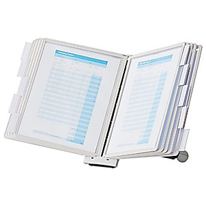 DURABLE Desktop Reference System, 10 Double-Sided Panels, Letter-Size, Gray, SHERPA Design (554210)