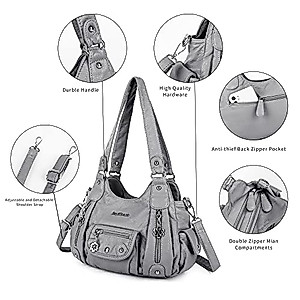 Handbag Hobo Women Handbag Roomy Multiple Pockets Street ladies' Shoulder Bag Fashion PU Tote Satchel Bag for Women