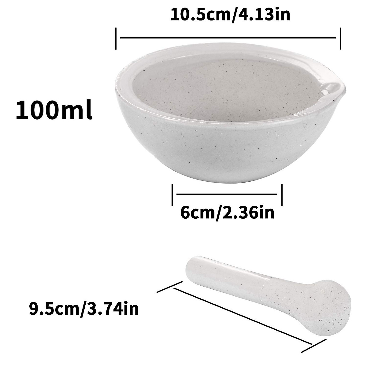 Young4us 2 Pack Mortar and Pestle Set, 60mm 100mm for Scientific Experiment Science Supplies Food Preperation