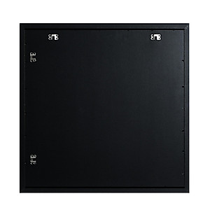 Frame Amo 24x24 Black Picture Frame with 19.5x19.5 White Mat Opening for 20x20 Image, 1 Inch Border, Acrylic Face