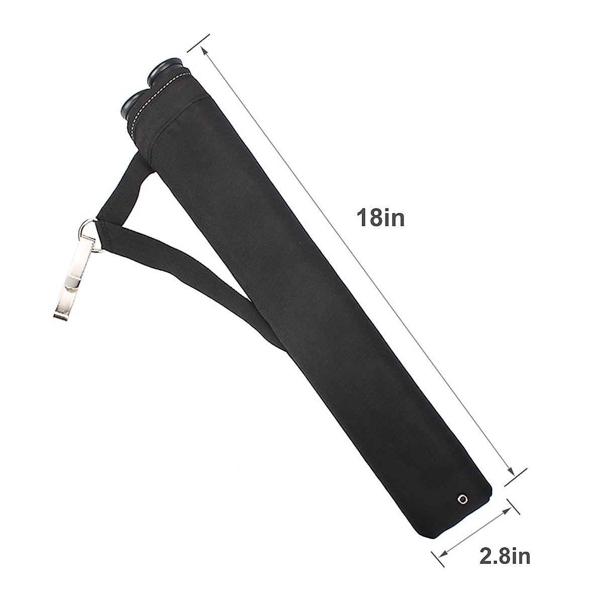 Kratarc Archery 2 Tube Hip Arrow Quiver Waist Hanged Carry Bag with Hook for Shooting (Black)