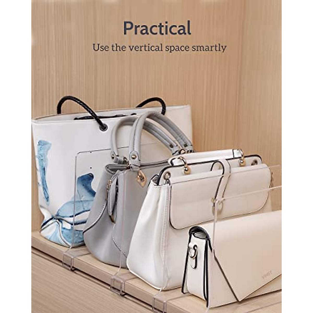 ZORCOR Clear Acrylic Shelf Dividers, Closets Shelf and Closet Separator for Organization in Bedroom, Kitchen and Office Shelves (6 Pack)