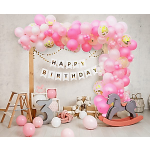 50 Pcs Pink Balloons Set for Parties, Hot Pink & Pink Pearl - Durable Thick Latex Balloons for Party Decorations,Pink Balloons Pack,Ideal for Birthday,Wedding,Bridal Shower