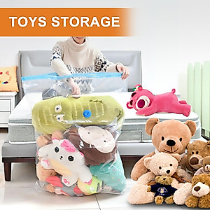 24 Pack Vacuum Storage Bags, Space Saver Bags, Compression for Comforters and Blankets, Plush Toy, Sealer Clothes Storage (5 Jumbo/5 Large/5 Medium/5 Small/4 Roll) Electric Vacuum Pump Included