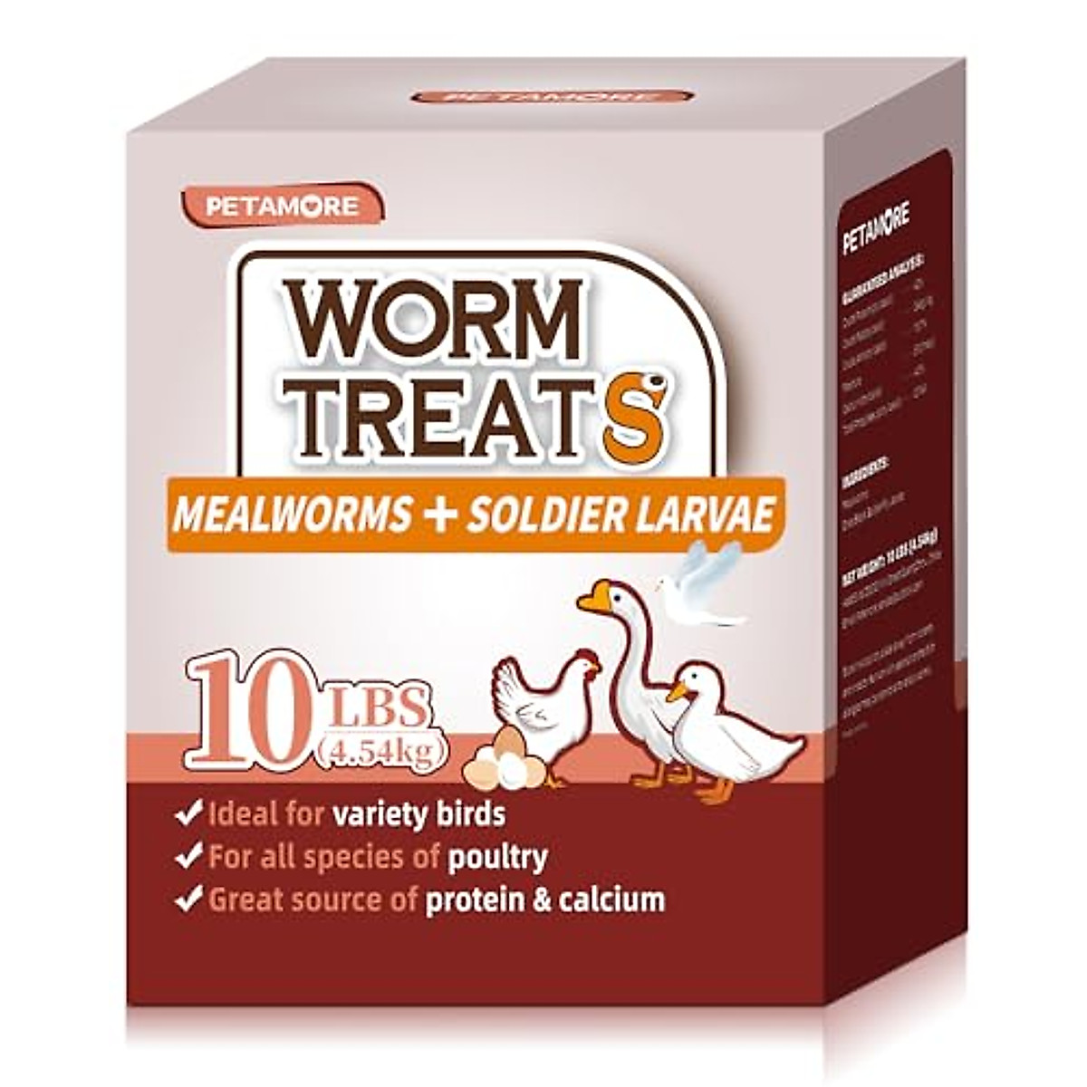 NC Grubsnack 10lbs Dried Mealworms Black Soldier Fly Larvae Mix Treats for Backyard Chickens, Scratch Feed for Backyard Flock Party Poultry Fowl Layers hens with Rich Protein and Calcium