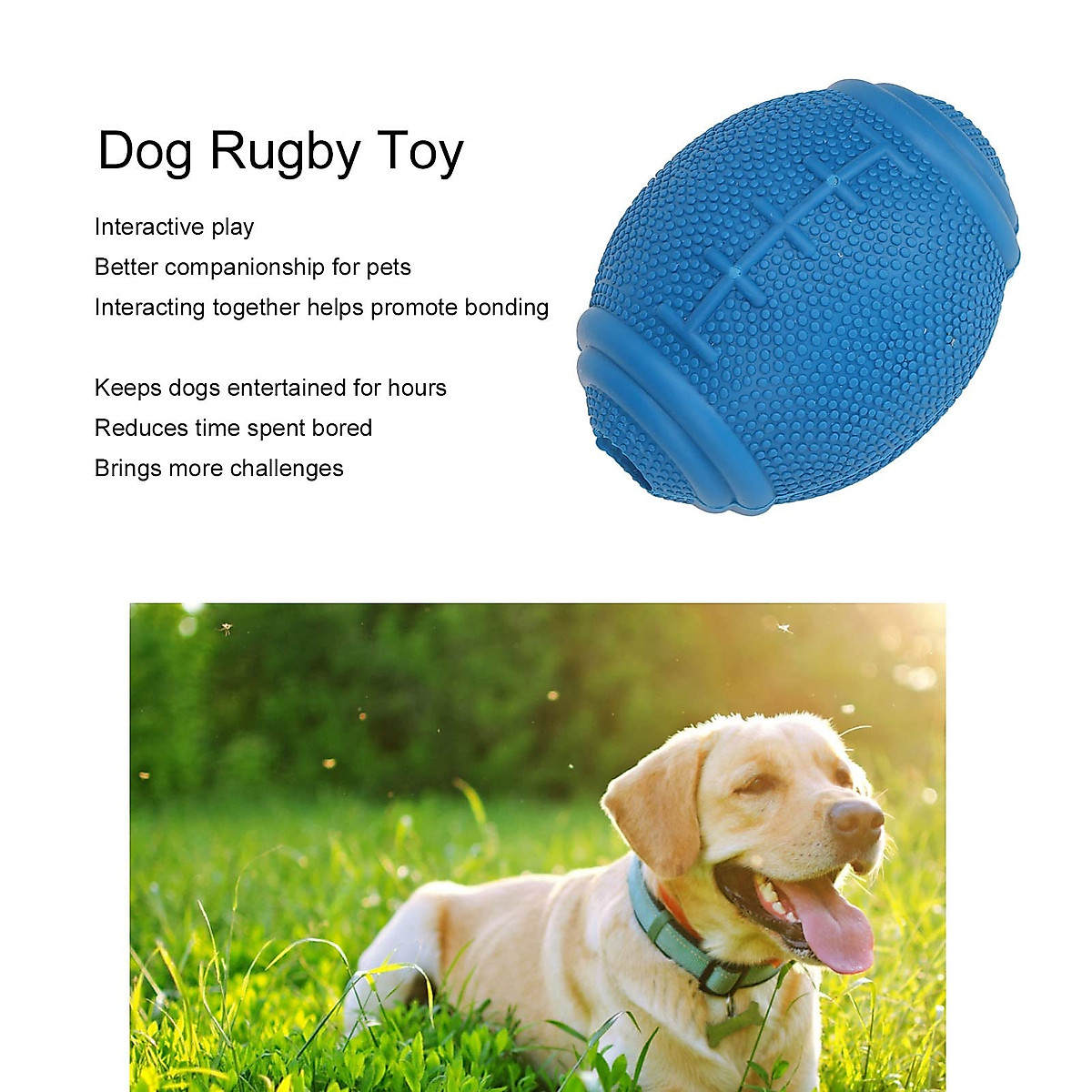 Rubber Dog Rugby Toy for Interactive Pet Chewing and Boredom Reduction, Durable Pet Chew Toy Ball for Dogs