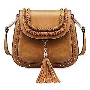 Tom Clovers Crossbody Bags for Women Vintage Tassel Saddle Shoulder Sling Bag Shopping Travel Satchel