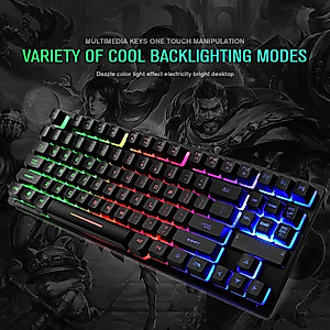 FEDRUI Gaming Keyboard, Mechanical Keyboard, Waterproof Gaming Keyboard Ergonomic Keyboard for Office Typing