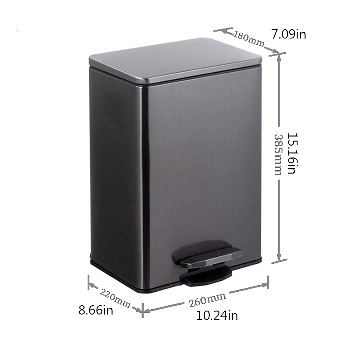 DYPASA Garbage Recycling Bin Metal Pedal Bin,Step Trash Can Trash Bin，Kitchen Trash Can with Lid，for Patios, Kitchens, and Outdoor Entertaining Kitchen Trash Can (Color : Gold)