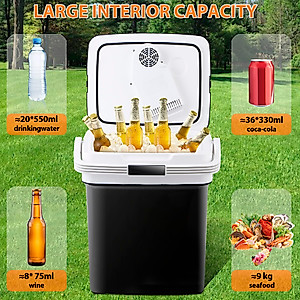 ZENY Mini Fridge Electric Cooler and Warmer for Car- 12V DC Car Refrigerator with Automatic Locking Handle, 28 Quart Portable Car Fridge for Travel and Camping