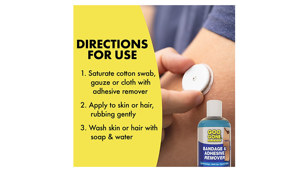 Goo Gone Bandage Adhesive Remover - Safe & Painless for Skin