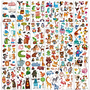 Konsait 24 Sheets Animal Temporary Tattoos for Kids(230+pcs), Zoo Jungle Sea Animal Fake Tattoos Waterproof Tattoo Sticker Decor for Children Boys Girls Animal Birthday Party Favor Gift Bags Filler