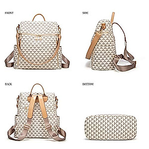 Makes Backpacks for Women Fashion PU Leather Bag Design Convertible Satchel Bag Travel Backpack Handbag and Purse 2Pcs