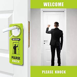 3 Pack Do Not Disturb Door Hanger Sign, Please Knock Sign for Bedroom Door Sukh Shh Baby Sleeping Door Sign for Hotel, Offices, Home Plastic PVC