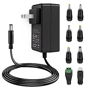 UL Listed GOOKYO 15V 2A Power Supply Charger Replacement with 8 Tips AC Adapter Cable Cord for Massager Gun Mini 1.0 G4 Prime/Prime pro Jump Starter DXAEPS14,Bluetooth Speaker T11 DC15V Transformer