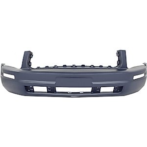 Evan Fischer Front Bumper Cover Compatible with 2005-2009 Ford Mustang, Primed For Models With Fog Light Holes With turn signal light holes With Pony Package FO1000574