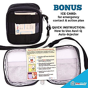 PracMedic Bags Insulated Medical Pouch and Medication Travel Organizer- Lightweight, Compact- holds Auvi Q, Anti-Histamine tablets, Nasal Spray, Eye Drops, Small Meds (Black)