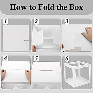 Voircoloria Baby Boxes with 42pcs Letters for Baby Shower Transparent Balloon Boxes Clear Balloon Box Blocks for Boy Girl Gender Reveal Party and Birthday Party (White)