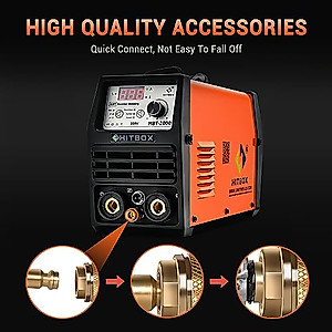 HITBOX Tig Welder Welding Machine 200Amp,110/220V High Frequency Dual Voltage 2 in 1 IGBT Digital Inverter Tig/Stick/Arc/Sticker Welder HBT2000 (HBT2000-US)