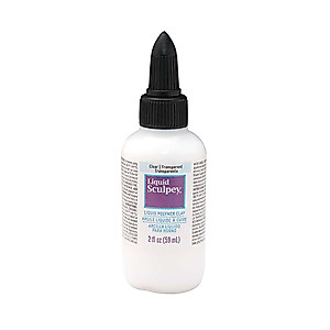 Polyform Liquid Sculpey Liquid Polymer Oven-Bake Clay, Clear, 2 oz. bottle, Great for jewelry, holiday, DIY, mixed media, window clings, home décor and more! Great for beginners to artists!