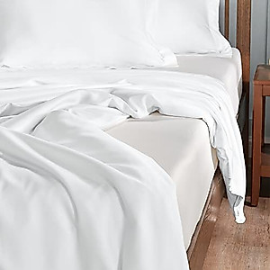 CozyLux 100% Organic Bamboo-Rayon Duvet Cover Queen Set Size Silky White 3PCS 300TC Luxury Comforter Cover 90" x 90", Oeko-Tex Cooling Duvet Covers with Zipper Closure and Corner Ties