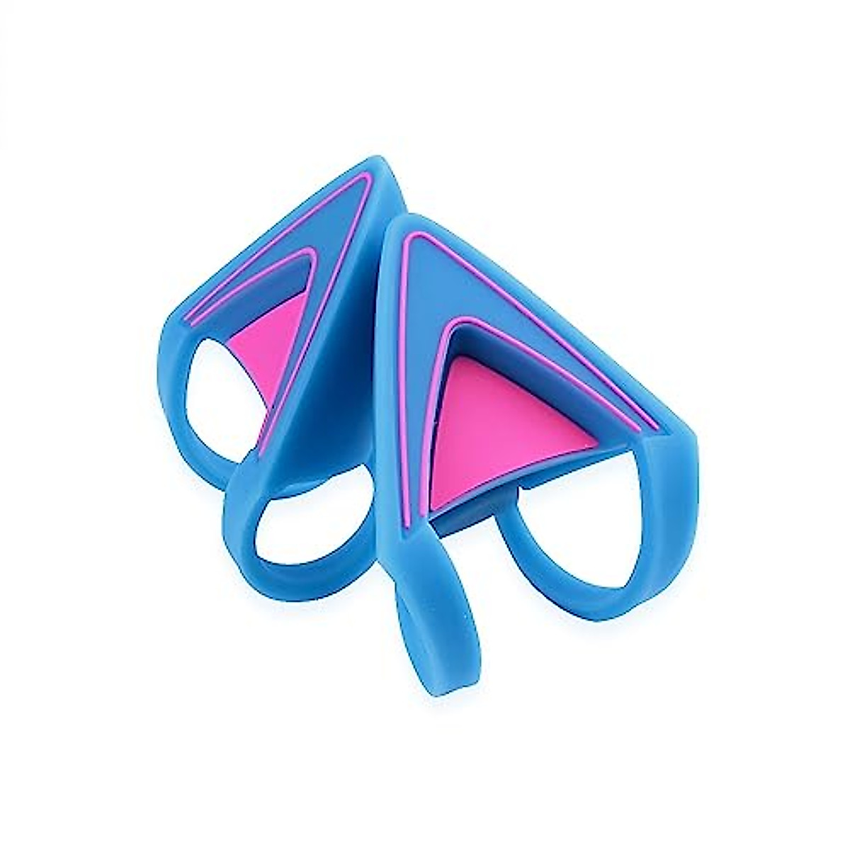 Glow in Dark Silicone Cat Kitty Ears Lovely Fluorescent Cat Ears Compatible for Bose/Razer/HyperX/Corsair/SteelSeries Arctis/Edifier Gaming Headphones (Blue)