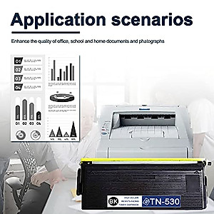 1 Pack Black TN530 TN-530 Compatible Toner Cartridge Replacement for Brother DCP-8020 8040 HL-5040 5050 1650NPLUS 1670N 1850 1870n 5150DLT MFC-8420 8820D Printer Ink Cartridge